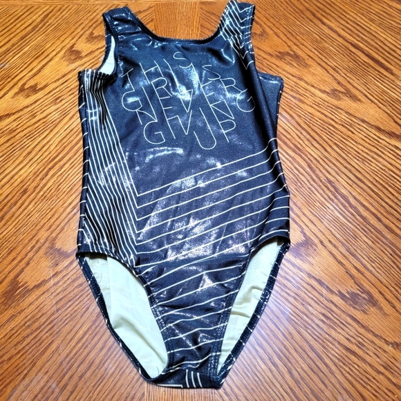 Destira | Costumes | Destira Black And Gold Gymnastics Dance Leotard ...